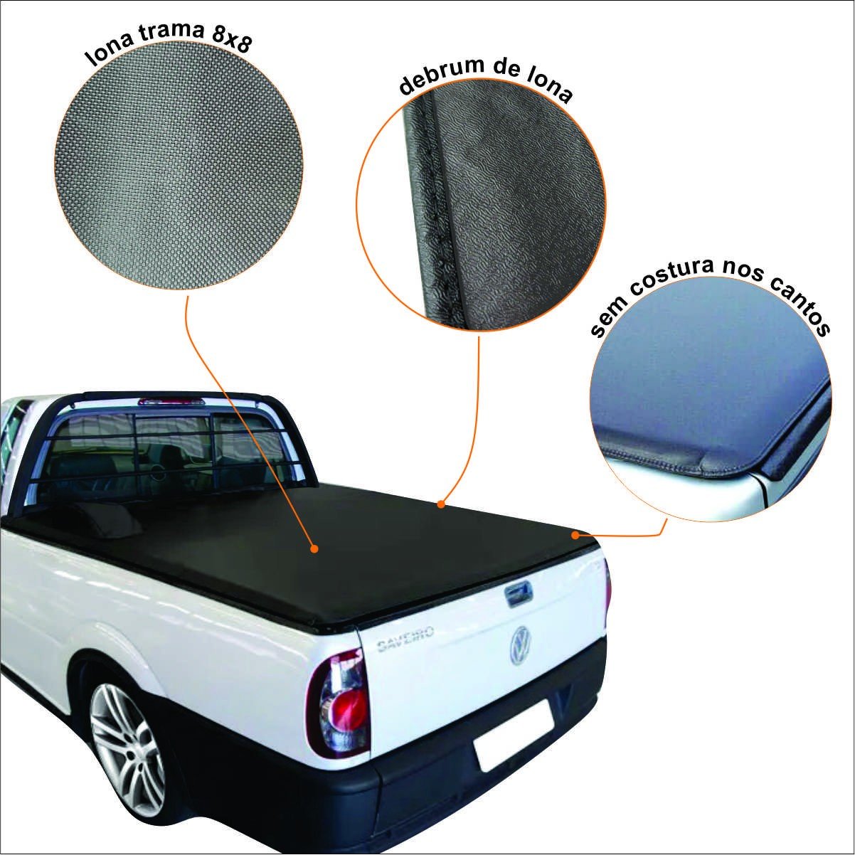 Capota Marítima Saveiro G2 G3 G4 Cabine Simples - Solar Slim