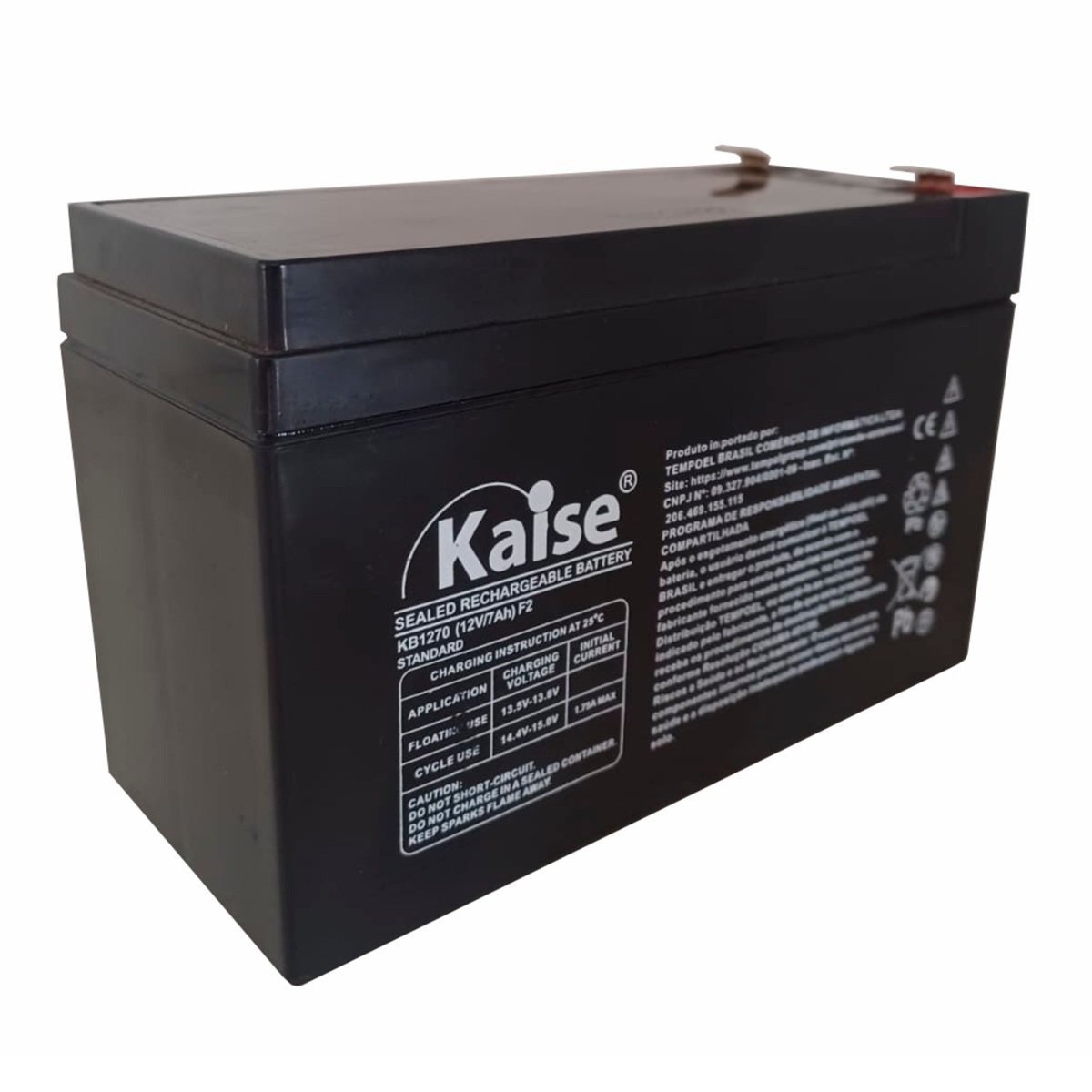 Bateria Estacionária VRLA 12V 7Ah Kaise KB1270 Pistão Shop