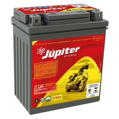 Bateria AGM Moto Júpiter 12V 7Ah 7-LBS Pistão Shop