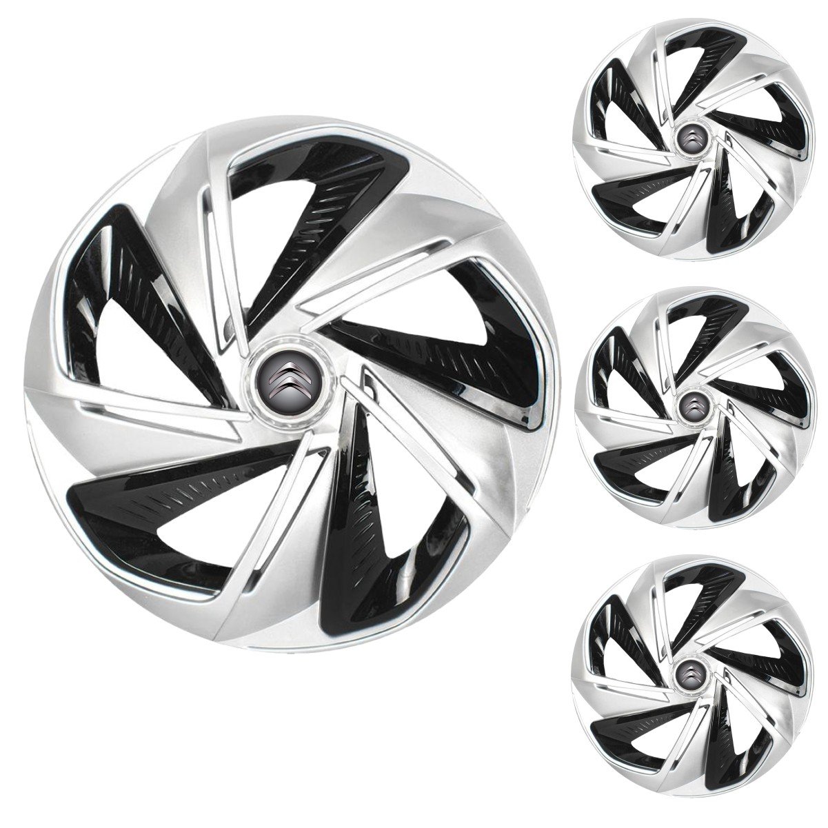 Jogo Calota Aro 14 Nitro X Silver Black Citroen Pistão Shop