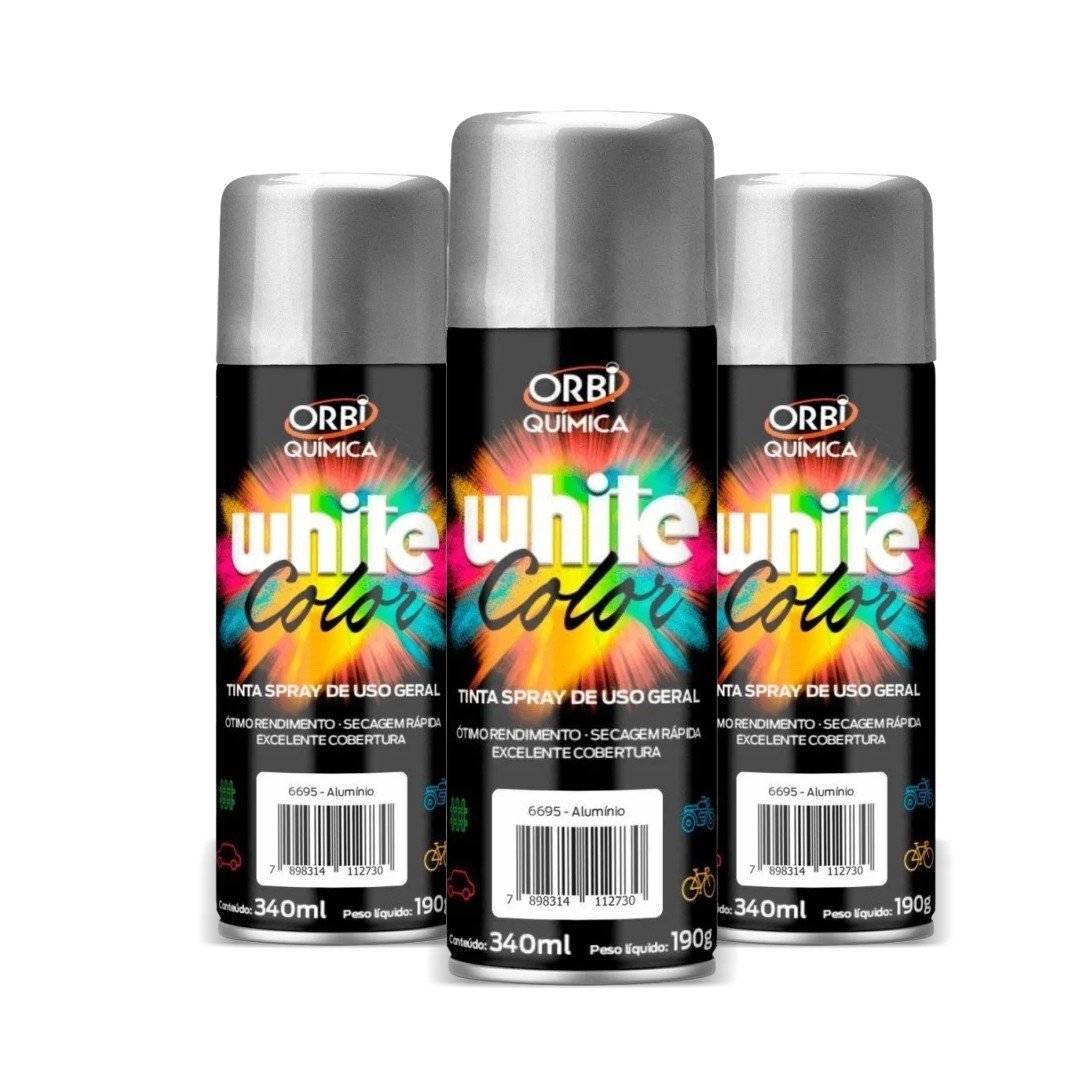 Tinta Spray White Color Uso Geral Alumínio Rodas Pistão Shop