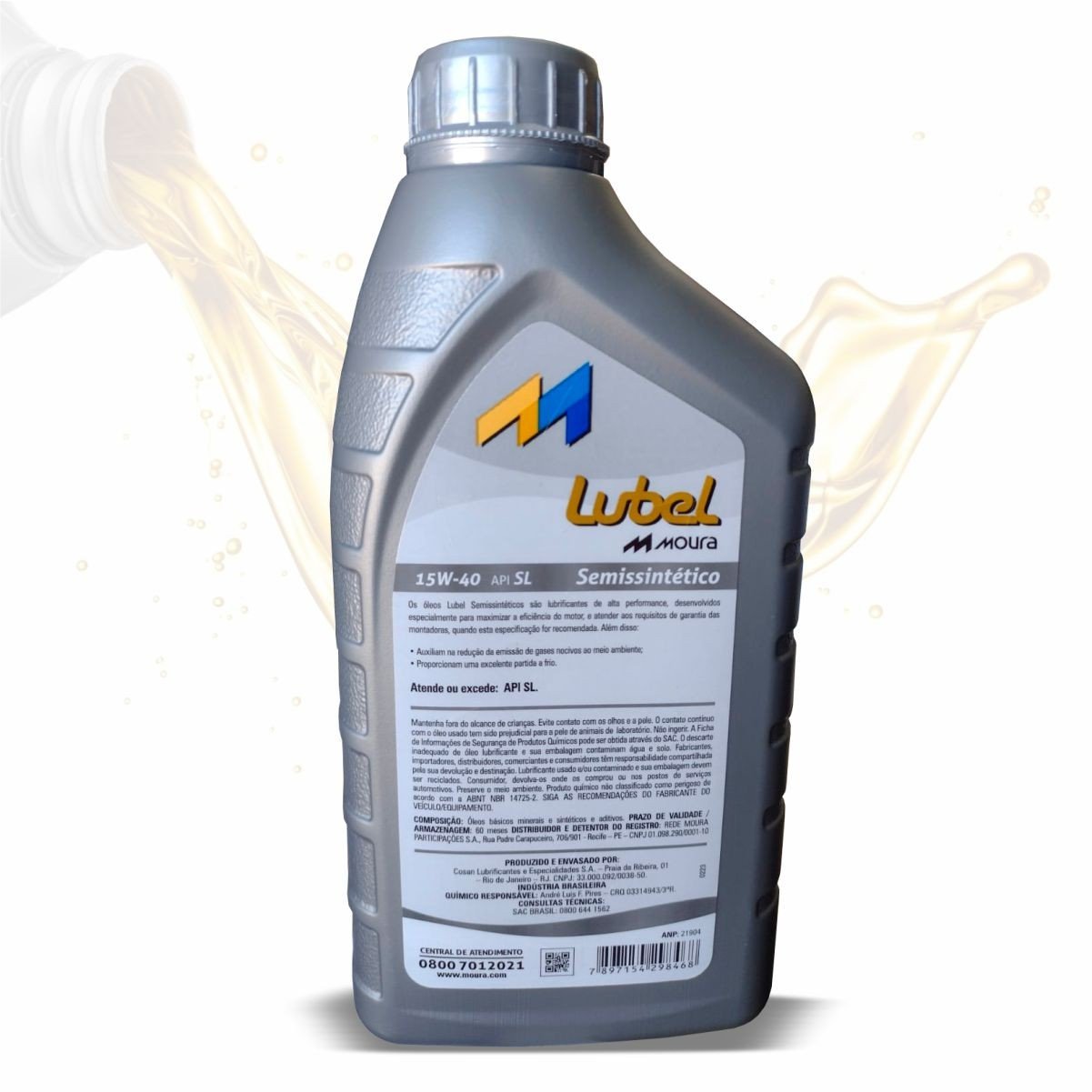 Óleo Para Motores 15W-40 API SL Semissintético Pistão Shop