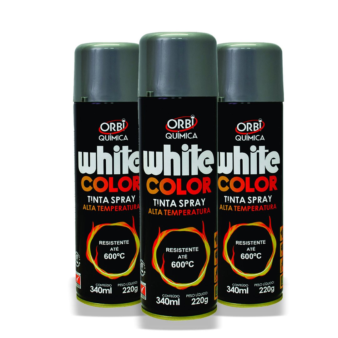 Tinta Spray White Color Alta Temperatura Alumínio Pistão Shop