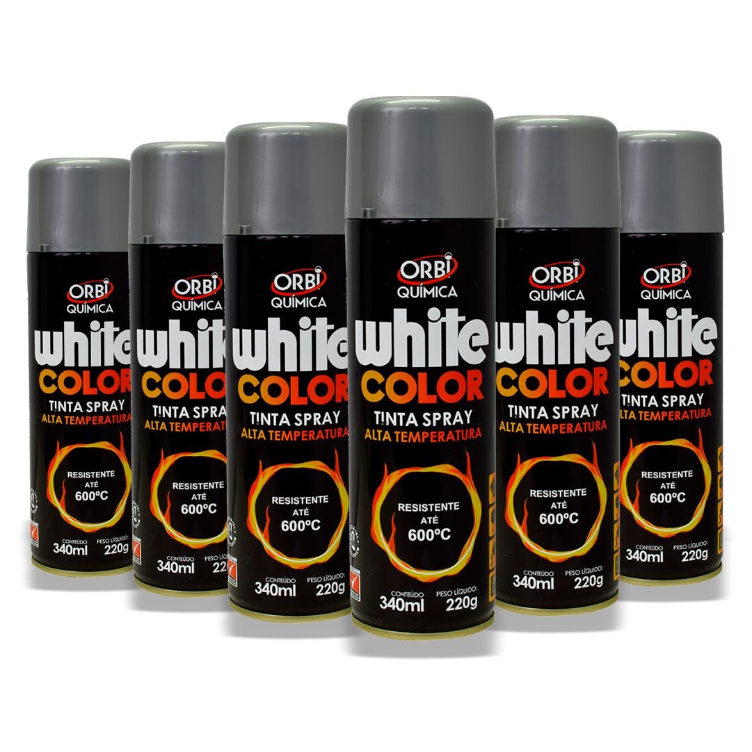 Tinta Spray White Color Alta Temperatura Alumínio Pistão Shop